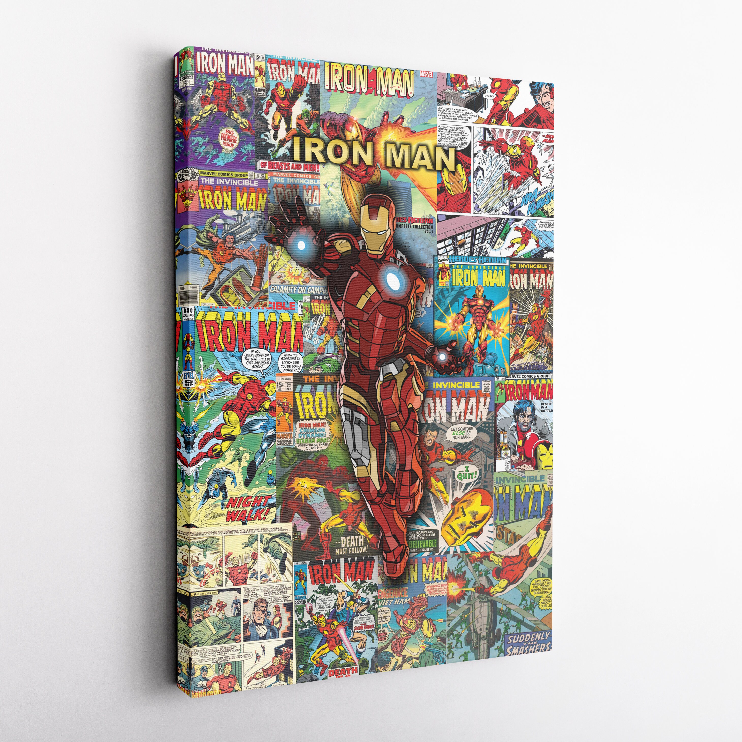IRON MAN Collage Art Poster Comics Canvas Wall Art Print Home Decor ...