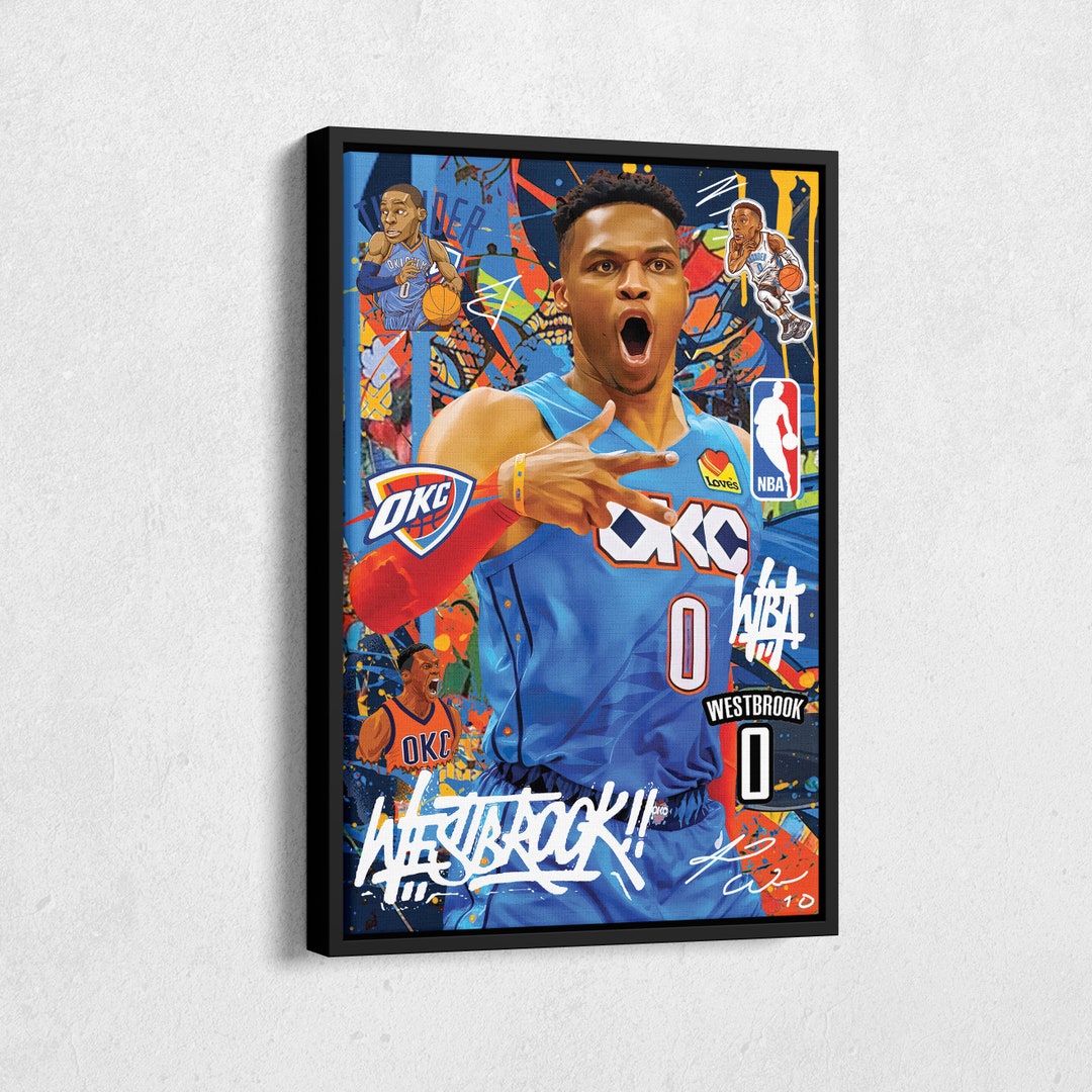 Russell Westbrook Poster Oklahoma City Thunder NBA Pop Art Canvas Wall ...