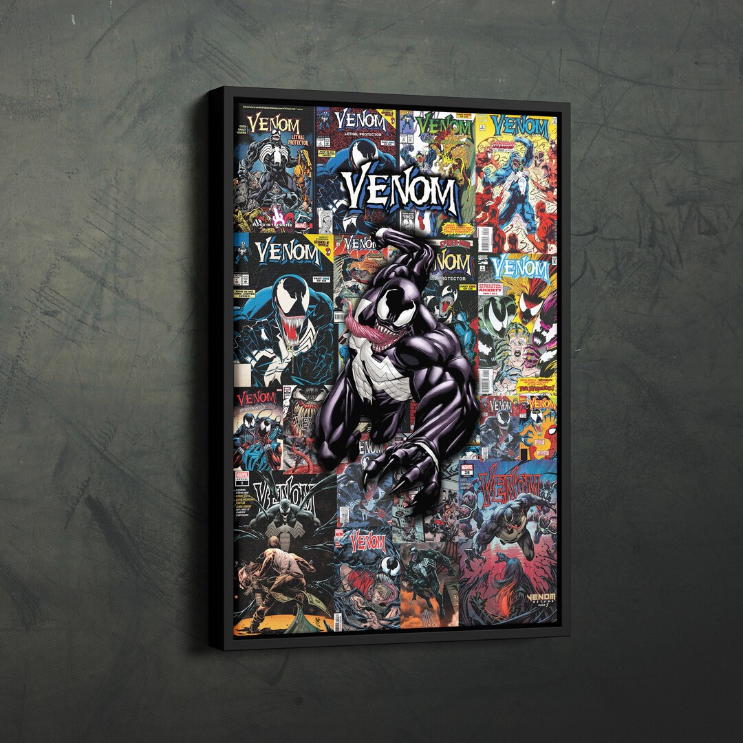 VENOM Collage Art Poster Comics Canvas Wall Art Print Home Decor Framed ...