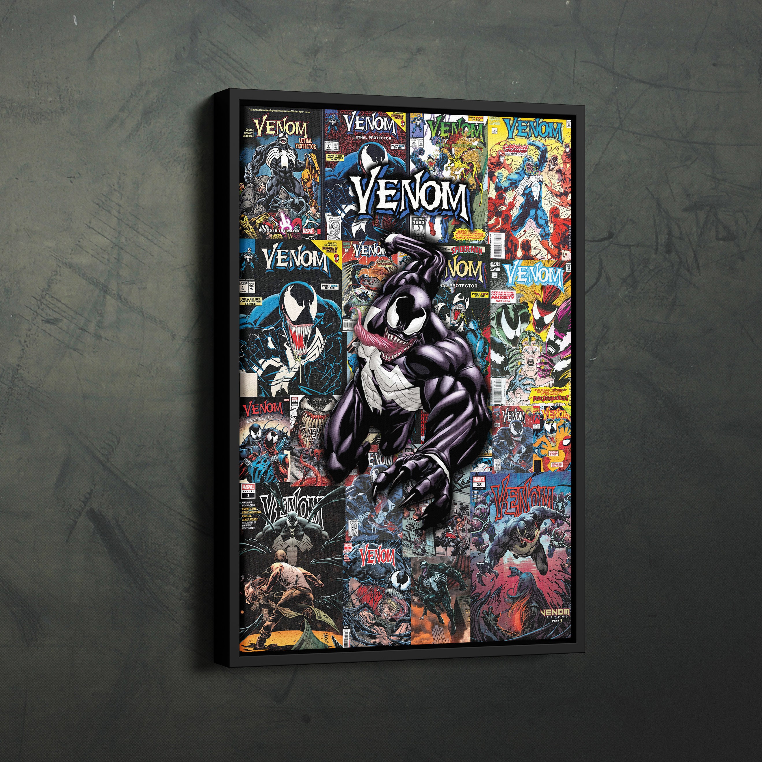 VENOM Collage Art Poster Comics Canvas Wall Art Print Home Decor Framed ...