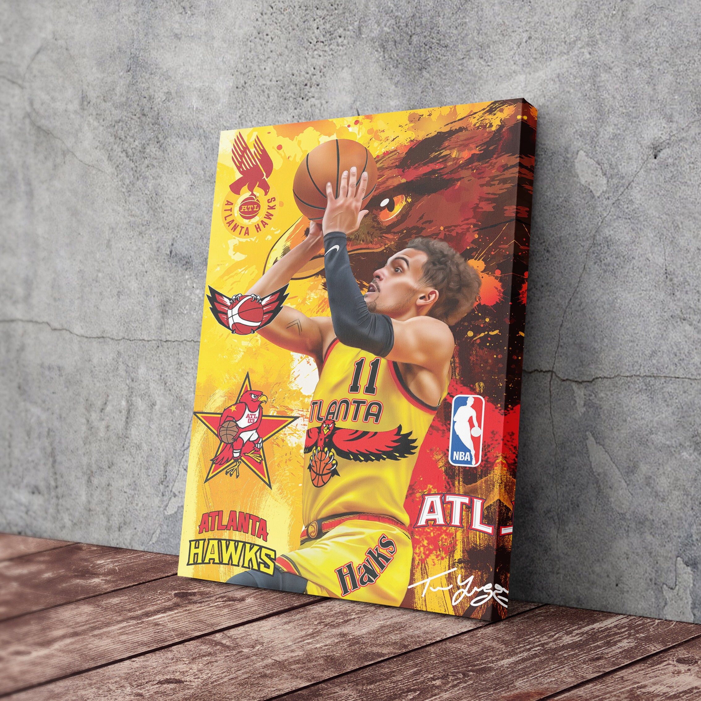 Trae Young Poster Atlanta Hawks NBA Pop Art Canvas Wall Art Home Decor ...