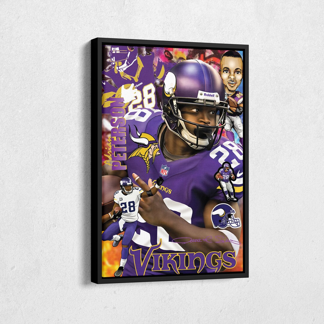 Adrian Peterson Poster Minnesota Vikings NFL Pop Art Canvas Wall Art ...