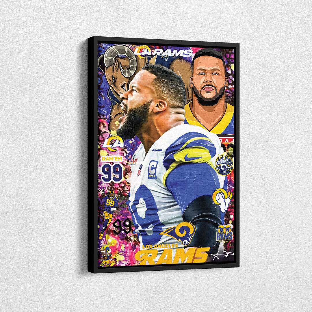 Aaron Donald Poster Los Angeles Rams NFL Pop Art Canvas Wall Art Home ...