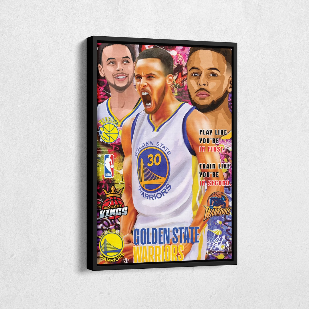Stephen Curry Poster Golden State Warriors NBA Pop Art Canvas Wall Art ...