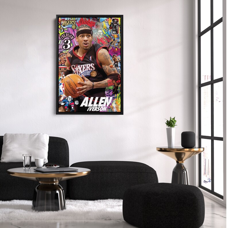 Allen Iverson Poster Philadelphia 76ers NBA Pop Art Canvas Wall Art ...