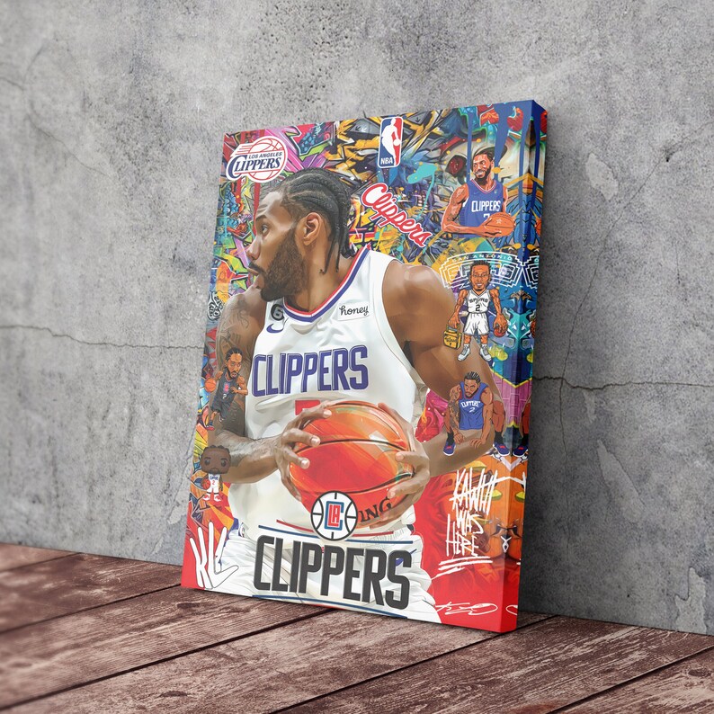 Kawhi Leonard Poster Los Angeles Clippers NBA Pop Art Canvas Wall Art ...