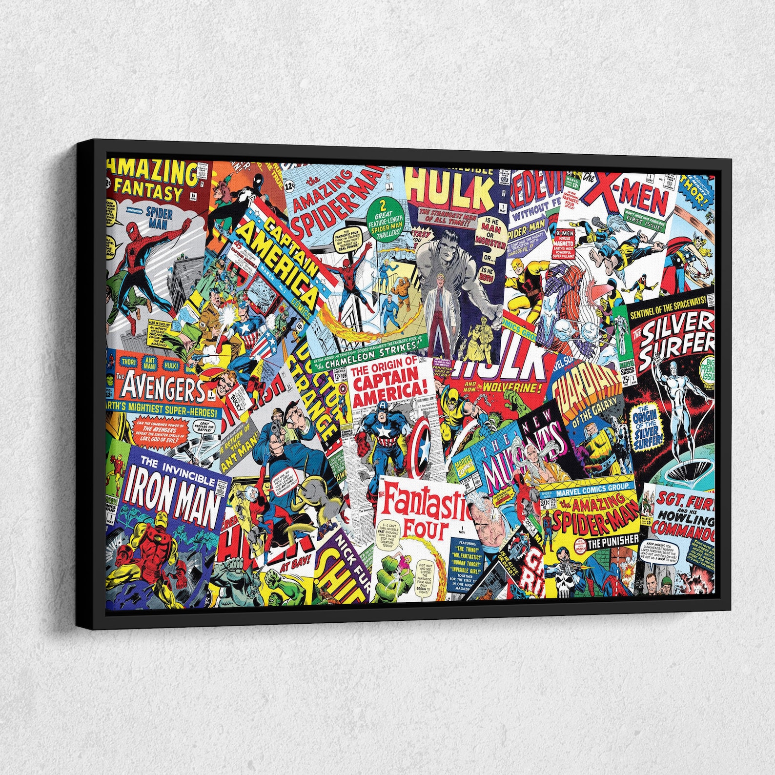 History of Comic Books Collage Canvas Wall Art Home Decor Framed Art - Etsy