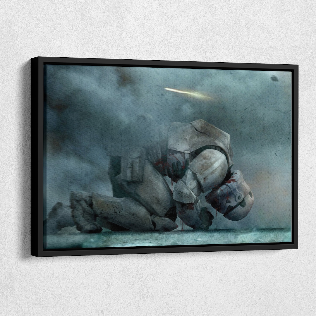 Star Wars Poster Fallen Stormtrooper Canvas Wall Art Home Decor Framed ...