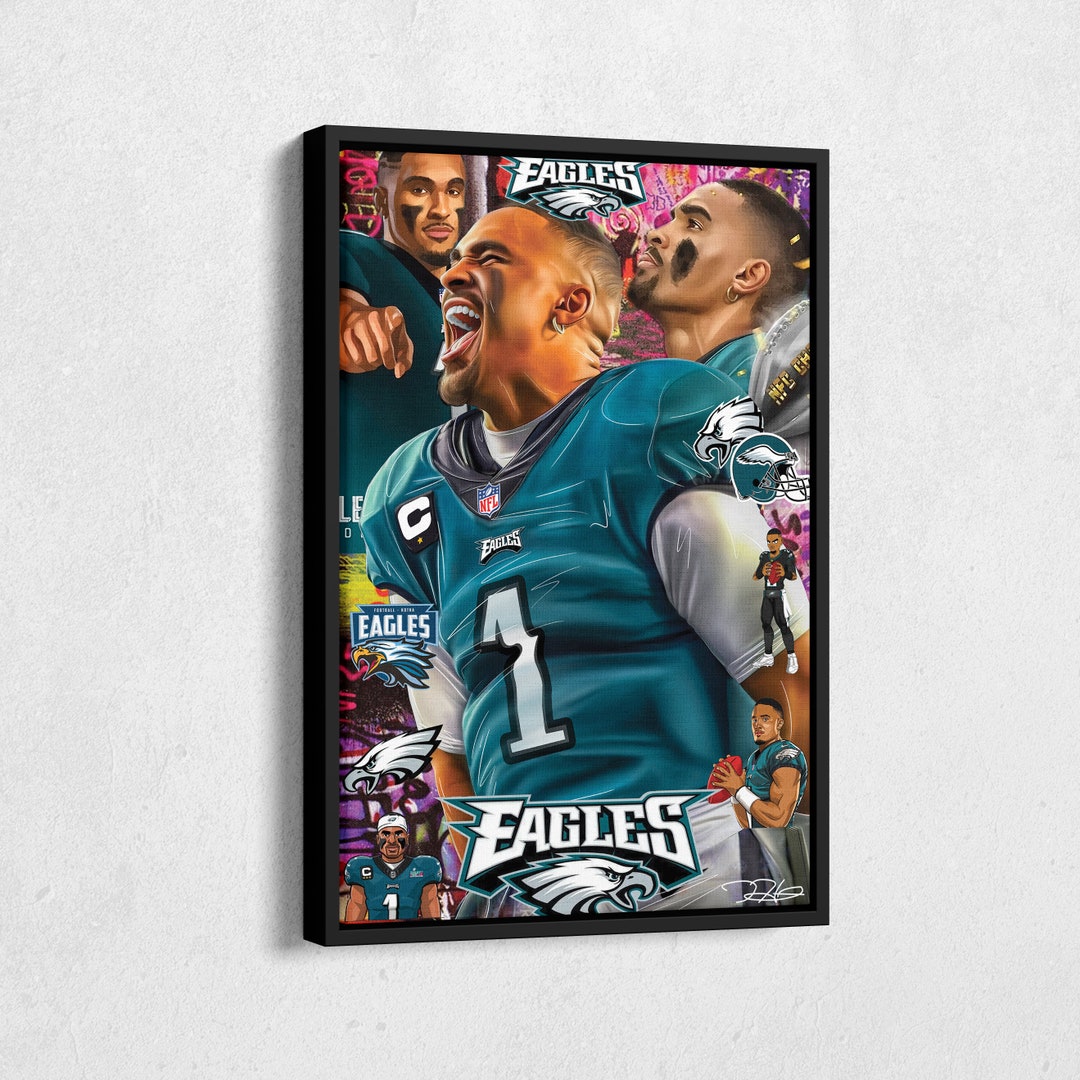 Jalen Hurts Poster Philadelphia Eagles NFL Pop Art Canvas Wall Art Home ...