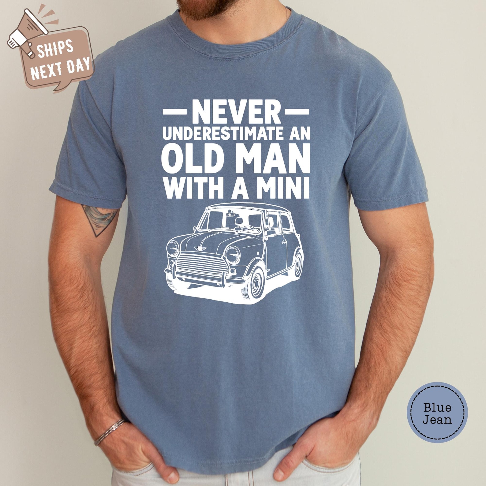 Never Underestimate an Old Man With A Mini Graphic Shirt, Funny Old Age ...