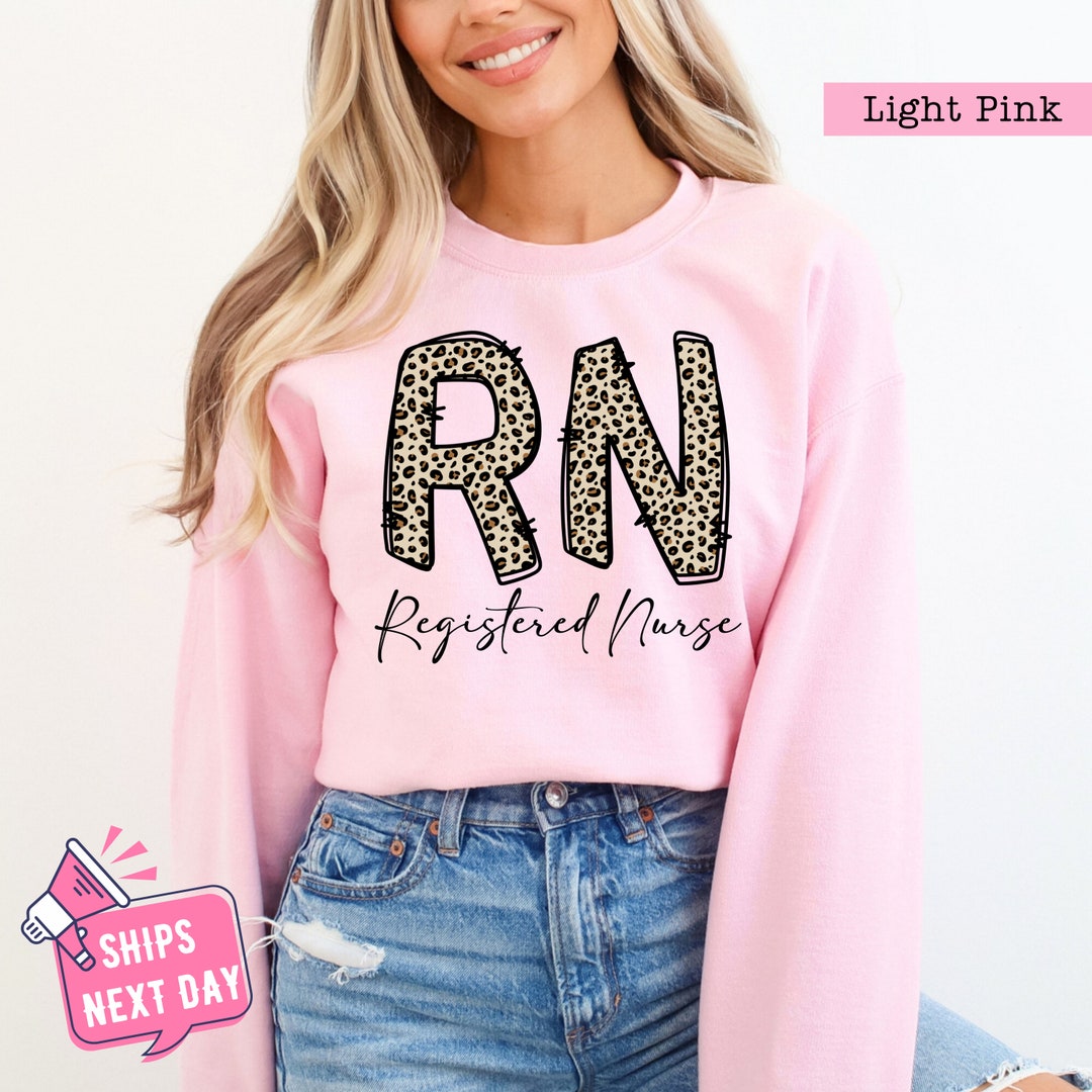 Registered Nurse Womens Sweatshirt, Leopard RN Sweatshirt, RN ...