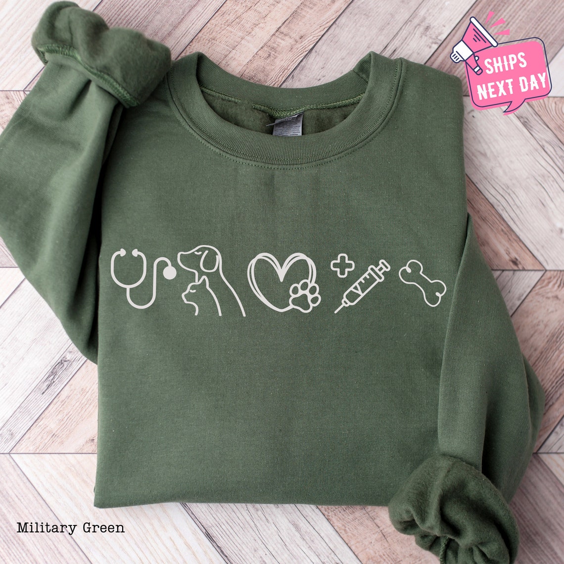 Minimalist Vet Tech Sweatshirt, Veterinarian Employee Sweatshirt, Vet ...