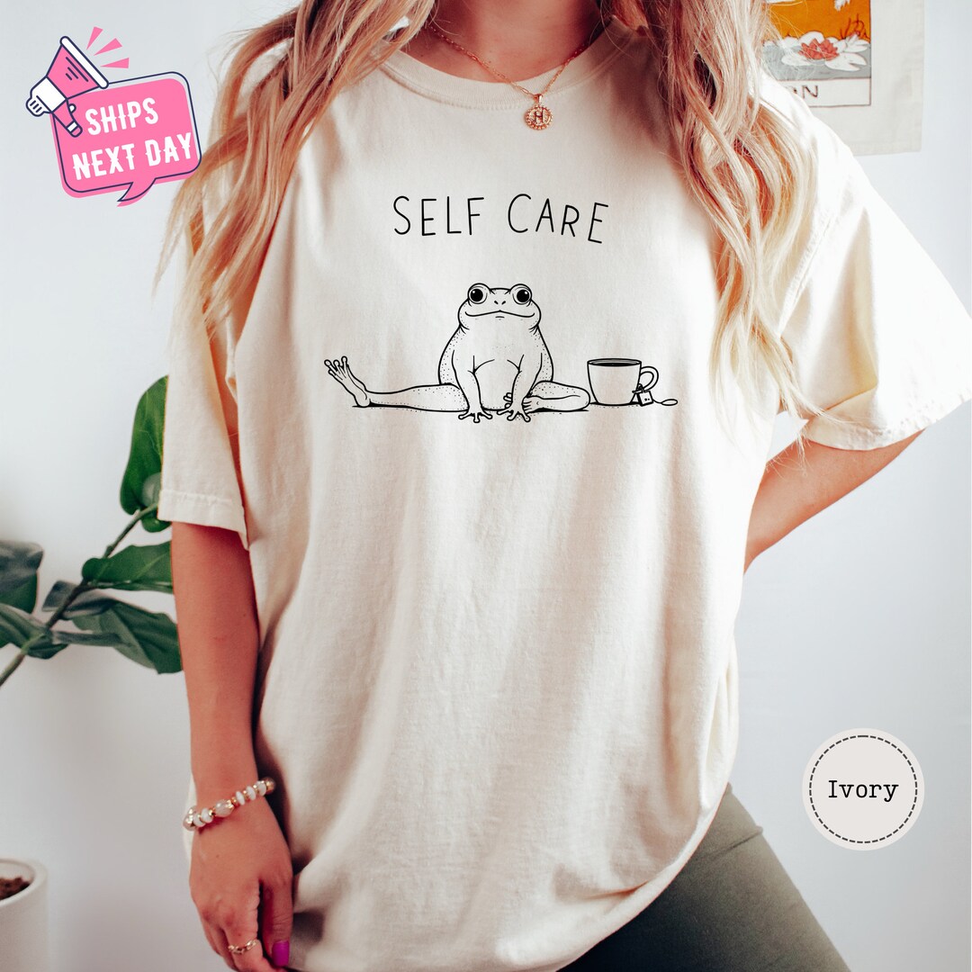 Funny Self Care Frog Shirt, Meditating Frog Shirt, Funny Frog Lover ...