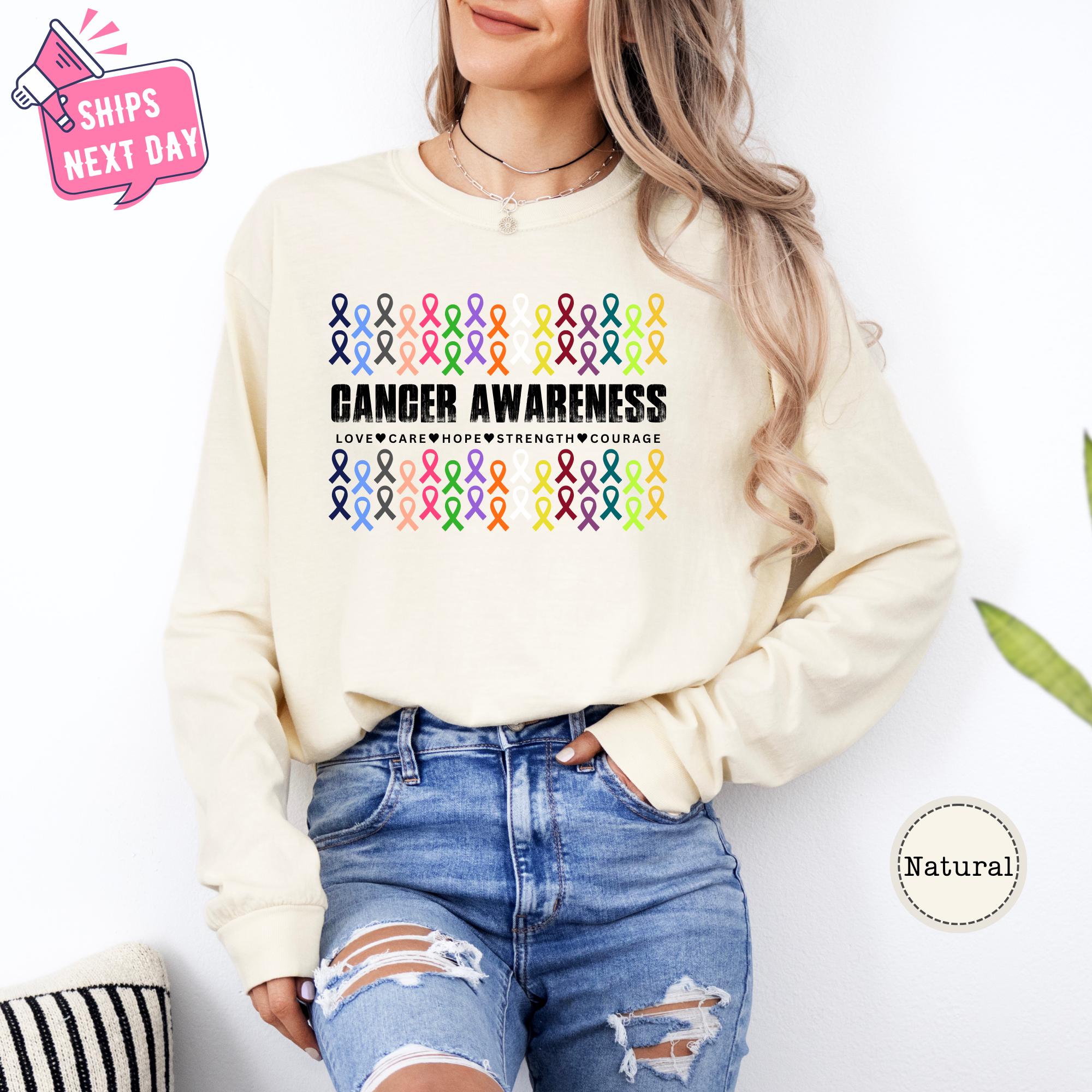 Cancer Awareness Ribbon Shirt, Cancer in All Colors Shirt, All Cancers ...