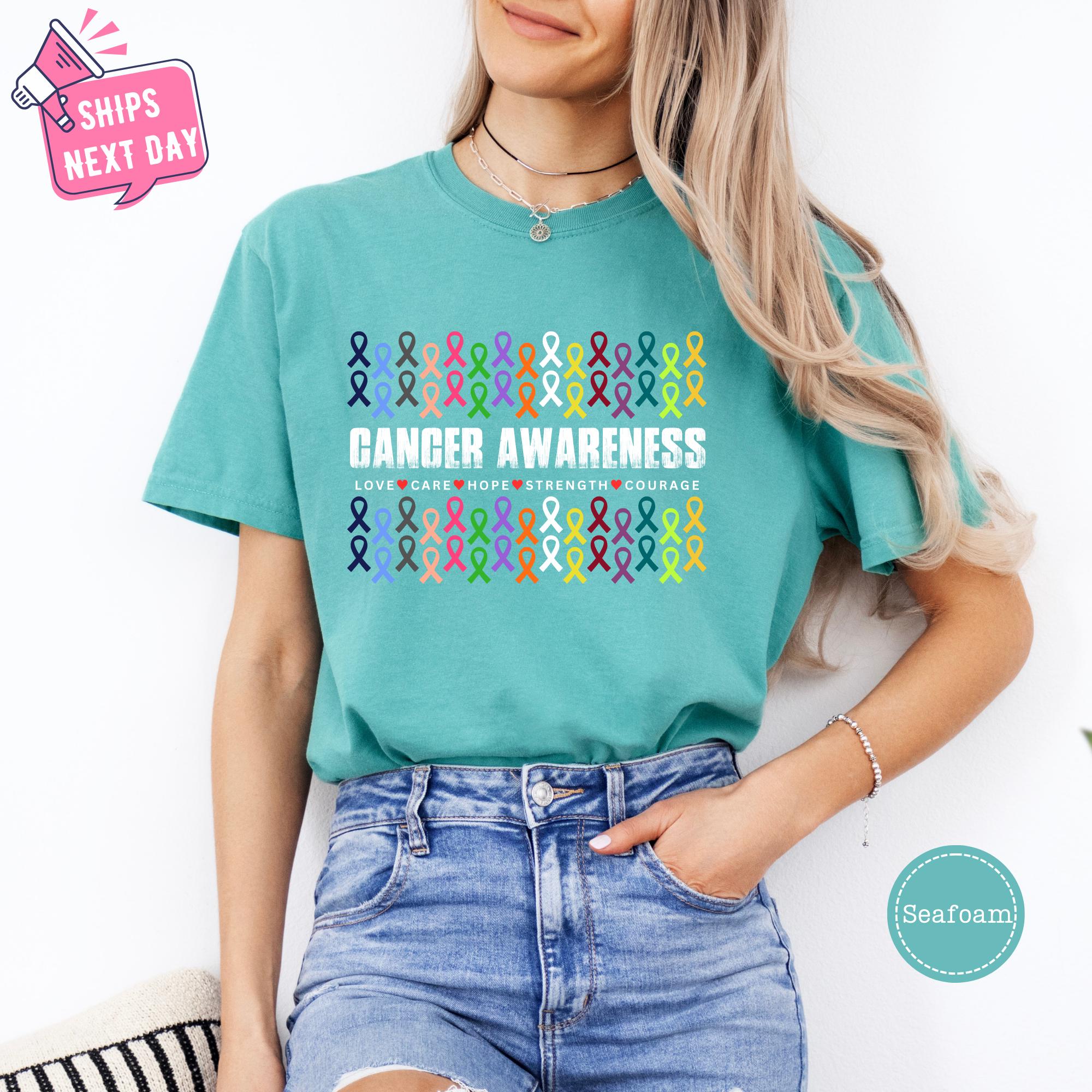 Cancer Awareness Ribbon Shirt, Cancer in All Colors Shirt, All Cancers ...