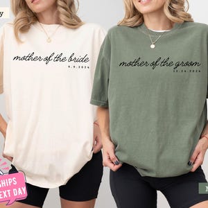 Personalized Mother of the Bride Tshirt With Wedding Date, Comfort ...