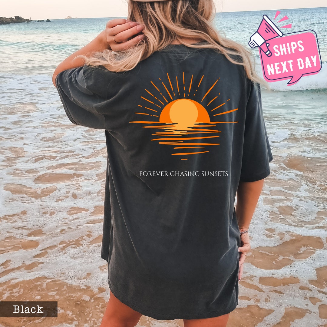 Sunset Tshirt, Comfort Colors Beach Shirt, Beach Tee, Oversized Shirt ...
