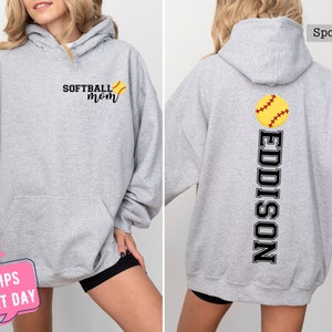 Custom Softball Mom Sweatshirt With Kid's Name and Number, Game Day ...