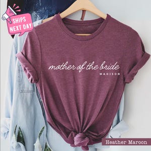 Personalized Mother of the Bride Tshirt With Wedding Date, Comfort ...