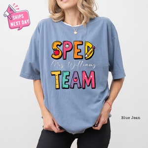 SPED Team Shirt, Custom Name Special Ed Staff Shirts, Personalized ...