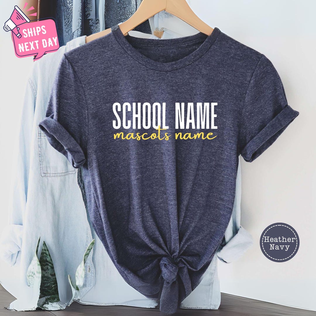 Custom School Mascot Shirt, School Name Custom Tshirt, Team Name Shirts ...