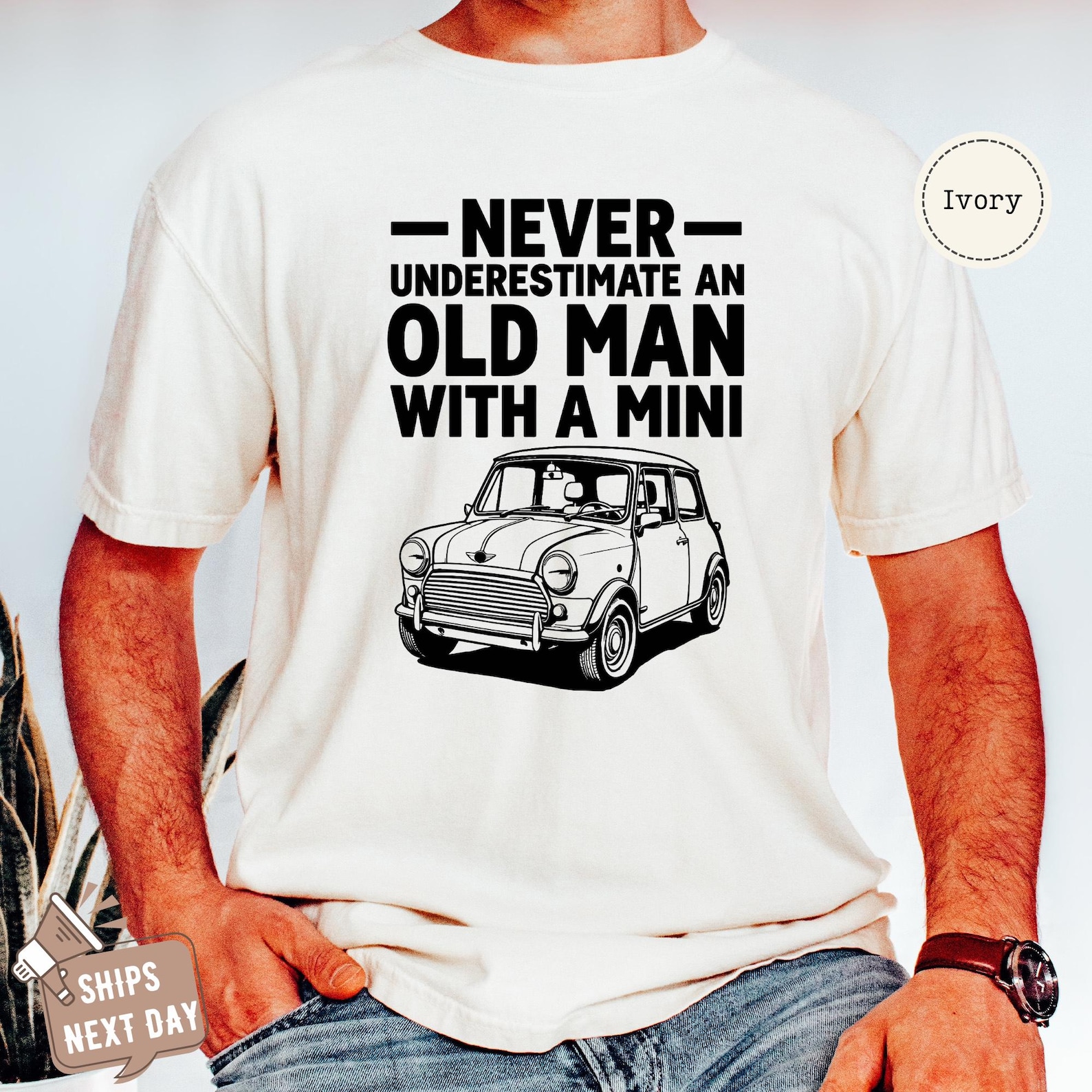 Never Underestimate an Old Man With A Mini Graphic Shirt, Funny Old Age ...