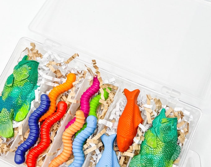 Fish Crayons (limited Supply), Kids Tackle Box,gift for Any Occasion ...