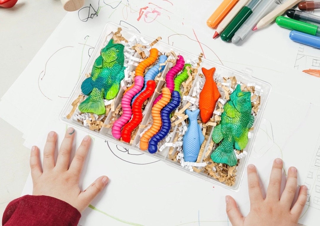 Fish Crayons, Real Tackle Box for Kids - Etsy
