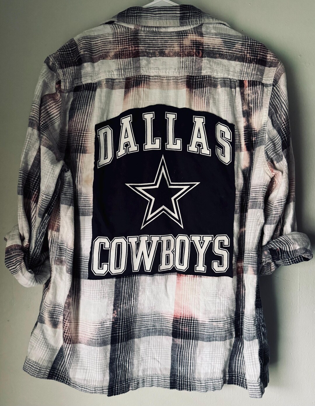 Dallas Cowboys Bleached NFL Flannel - Etsy