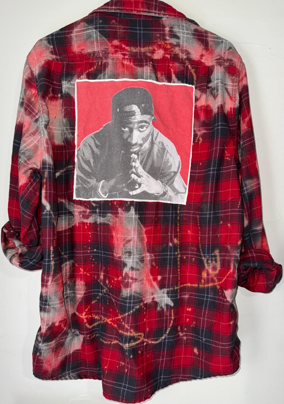 Tupac Bleached Flannel - Etsy