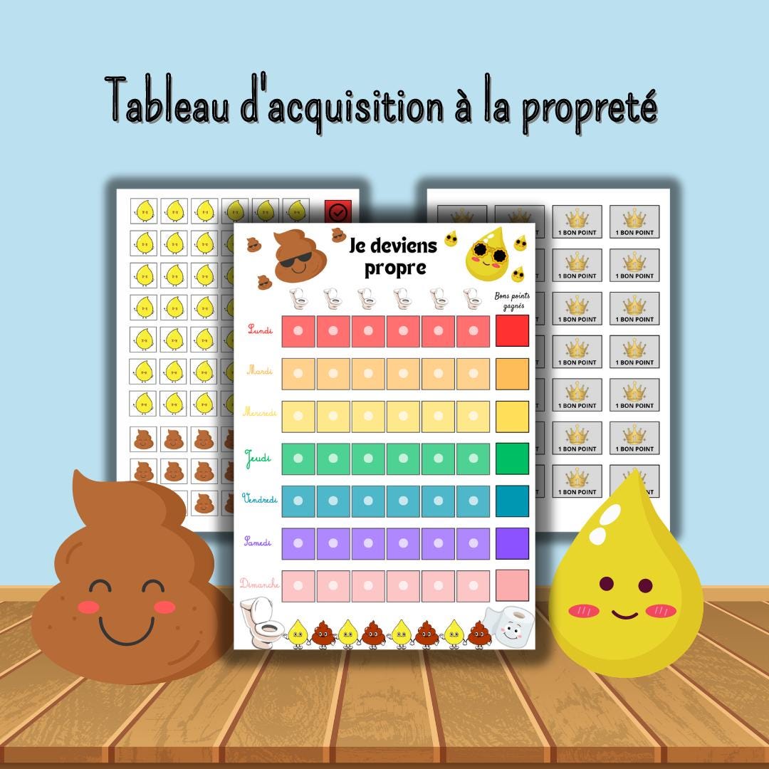 Potty Training Chart, Child, Reward Good Points, I Become Clean, Potty ...
