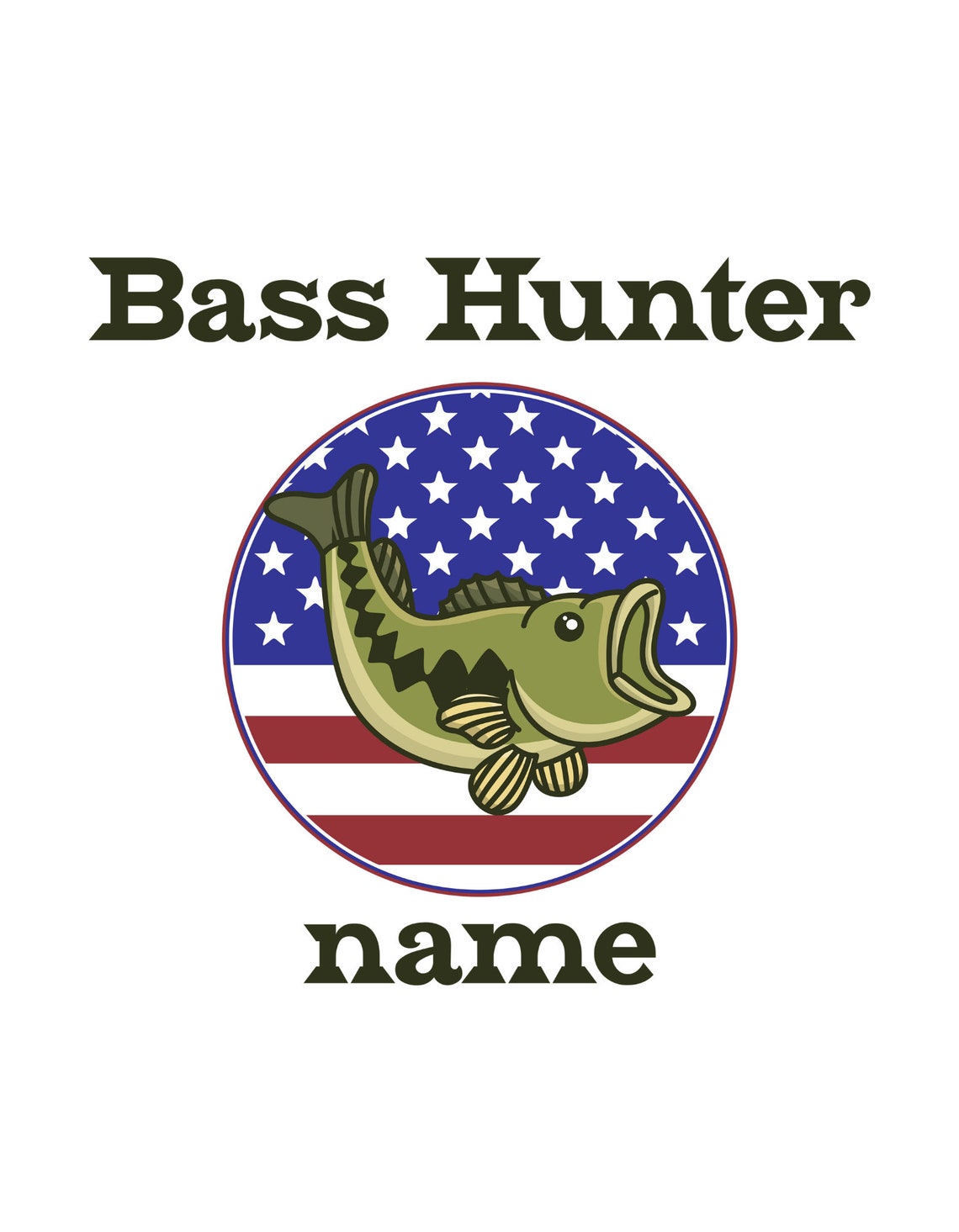Personalized Patriot Largemouth Bass Bass Hunter - Etsy