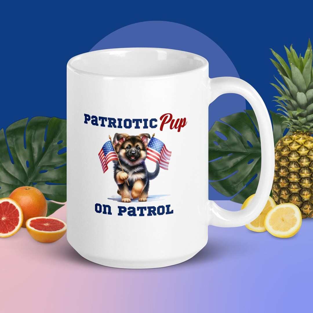 Patriotic Pup on Patrol With USA Flags - Etsy