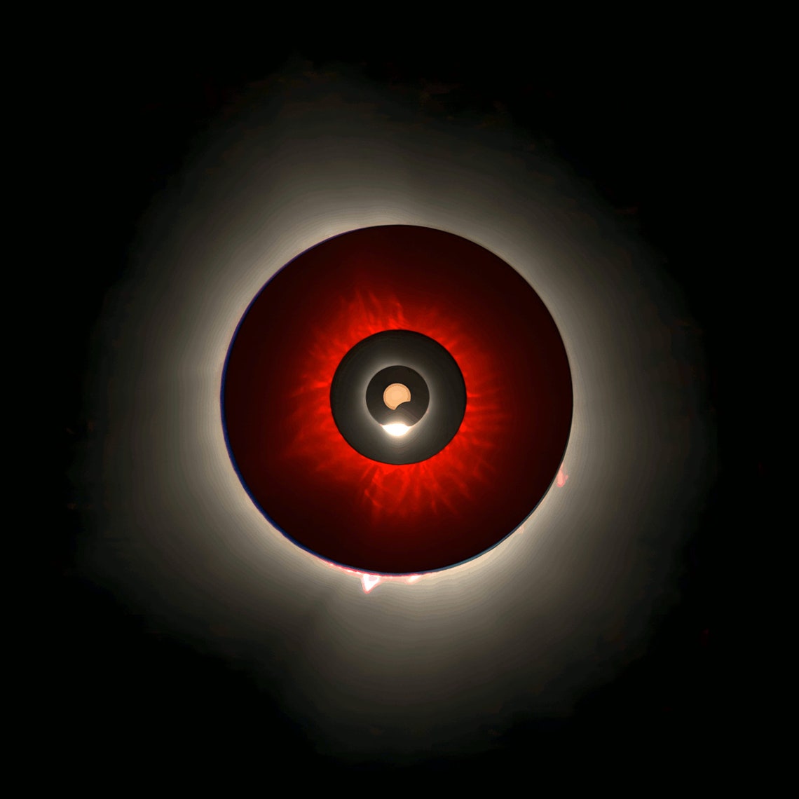 Four-picture Color Composite of 2024 Total Solar Eclipse as a High-res ...