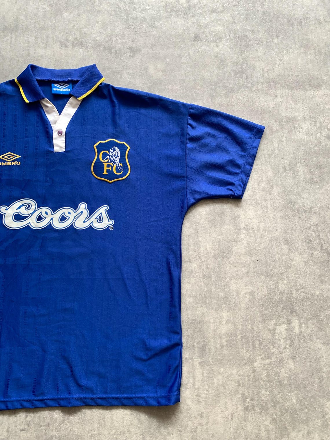 Umbro Coors CFC Chelsea Football Soccer Short Sleeve Blue Monogram ...