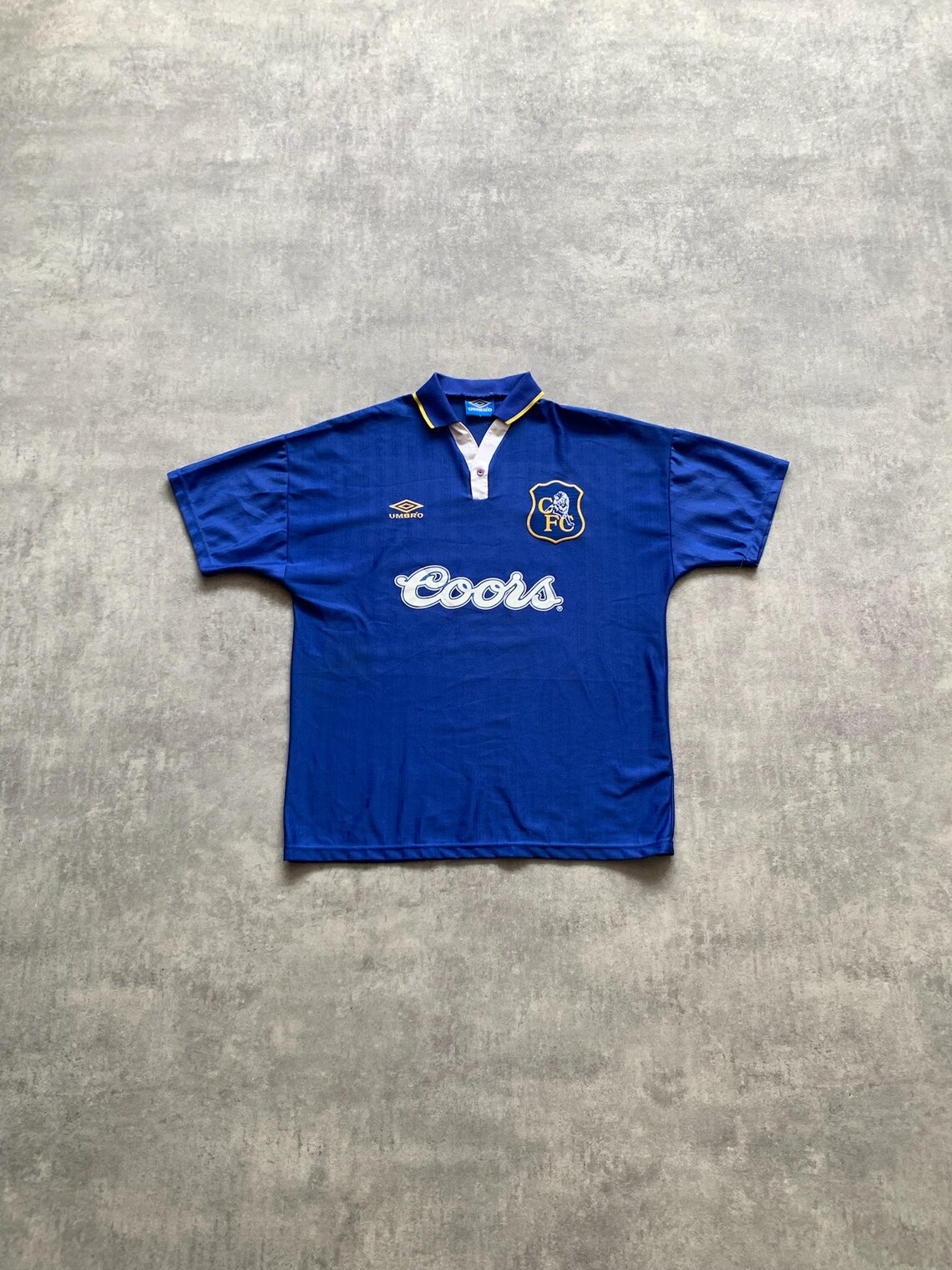 Umbro Coors CFC Chelsea Football Soccer Short Sleeve Blue Monogram ...