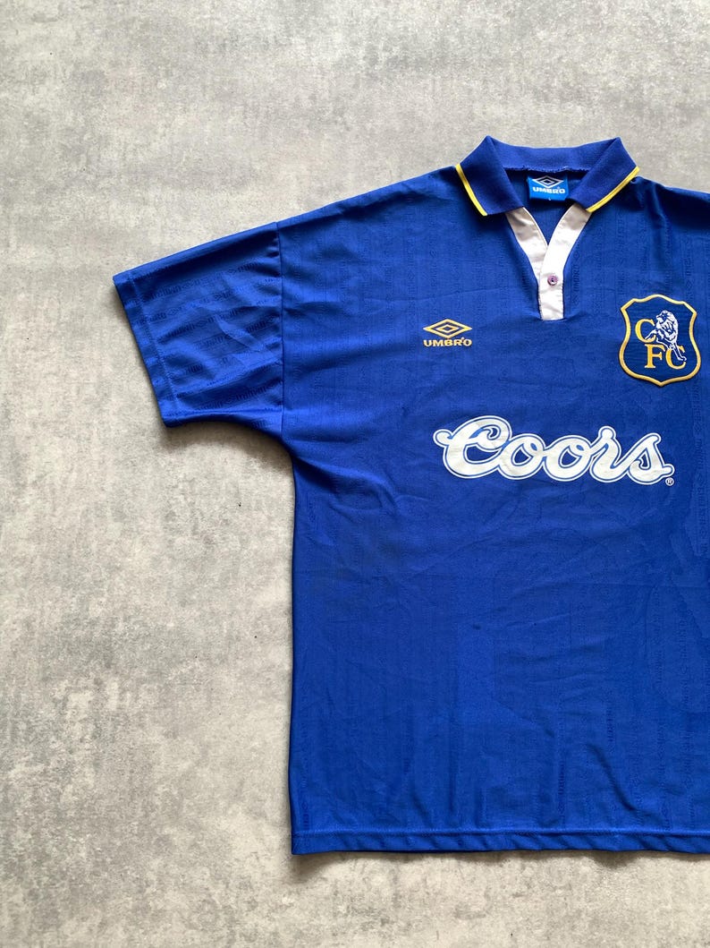 Umbro Coors CFC Chelsea Football Soccer Short Sleeve Blue Monogram ...