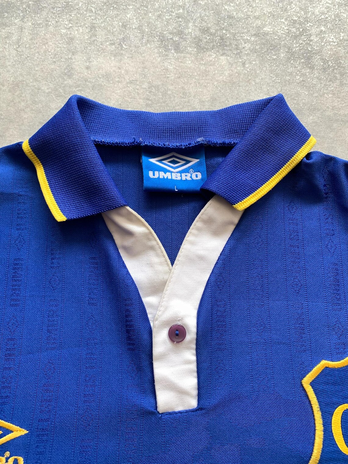 Umbro Coors CFC Chelsea Football Soccer Short Sleeve Blue Monogram ...