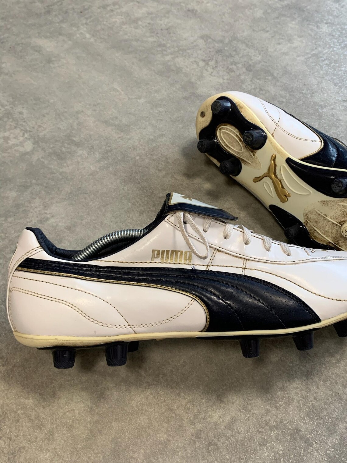 Puma Vintage Football Soccer Cleats Mens Size Eur 46, Us 12, Uk11 White ...