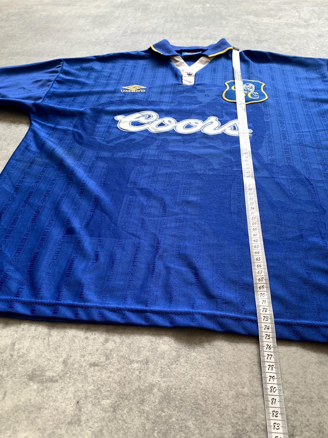 Umbro Coors CFC Chelsea Football Soccer Short Sleeve Blue Monogram ...