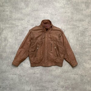 Trapper 2 in 1 Genuine 100% Real Leather Bomber Jacket Vest Mens Size ...