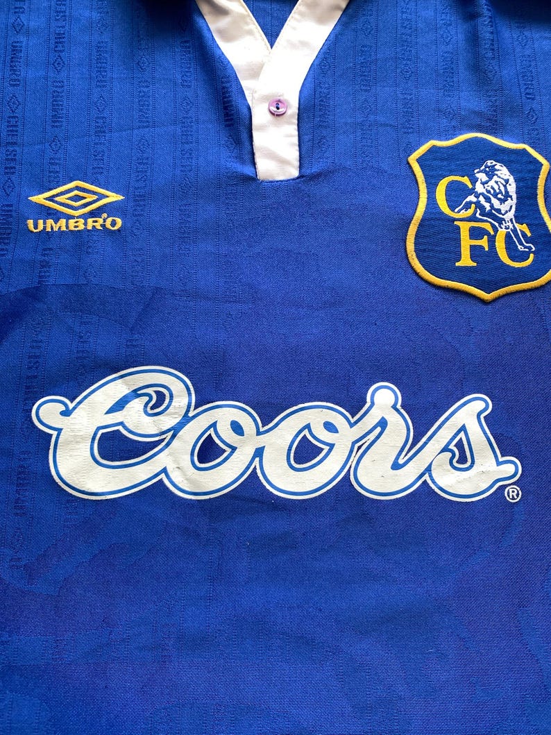 Umbro Coors CFC Chelsea Football Soccer Short Sleeve Blue Monogram ...