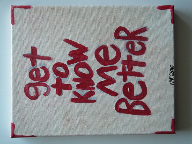 Get to Know Me Better Word Art Painting - Etsy