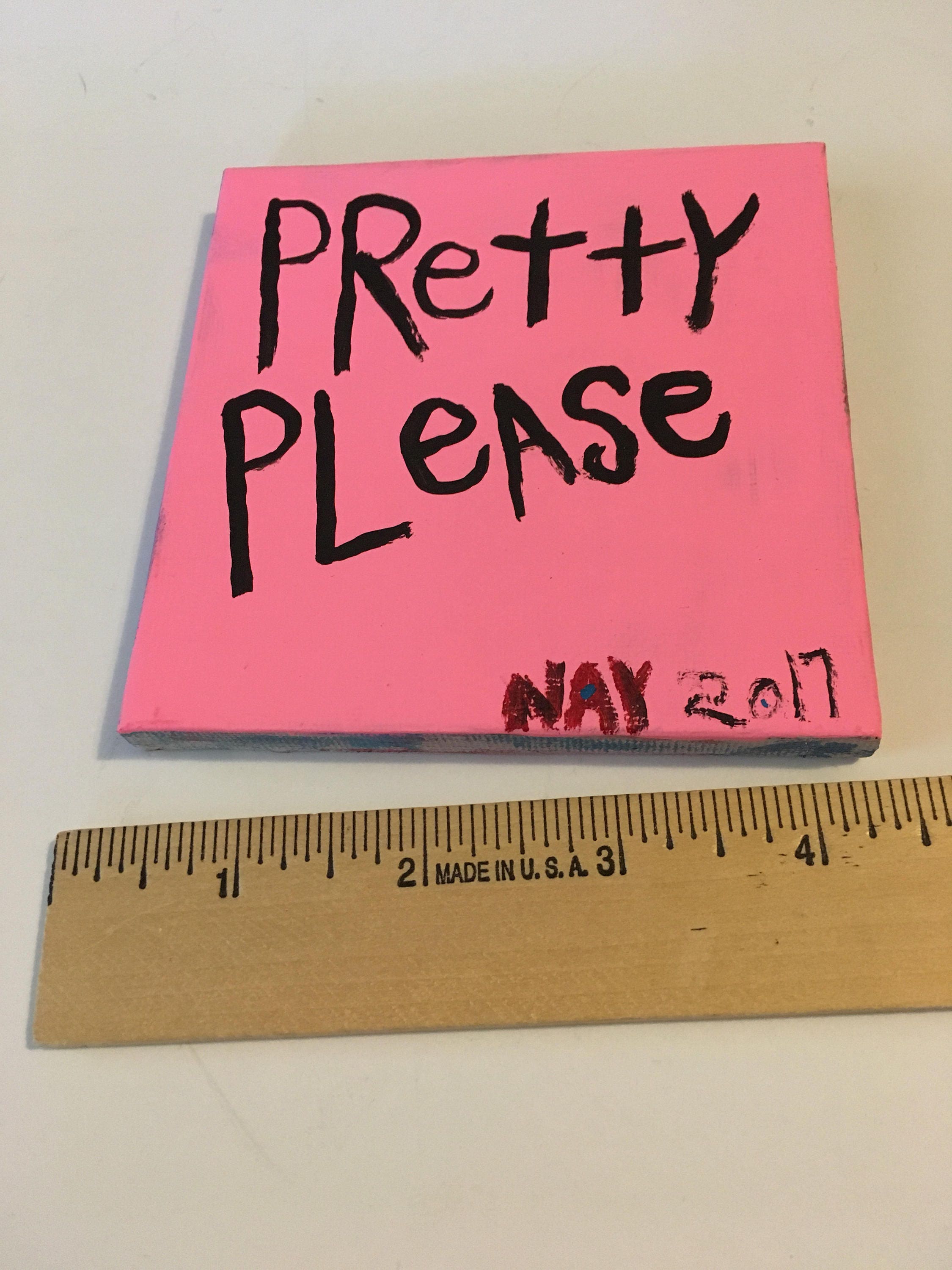 pink pretty please Original WORD ART Painting NayArts | Etsy