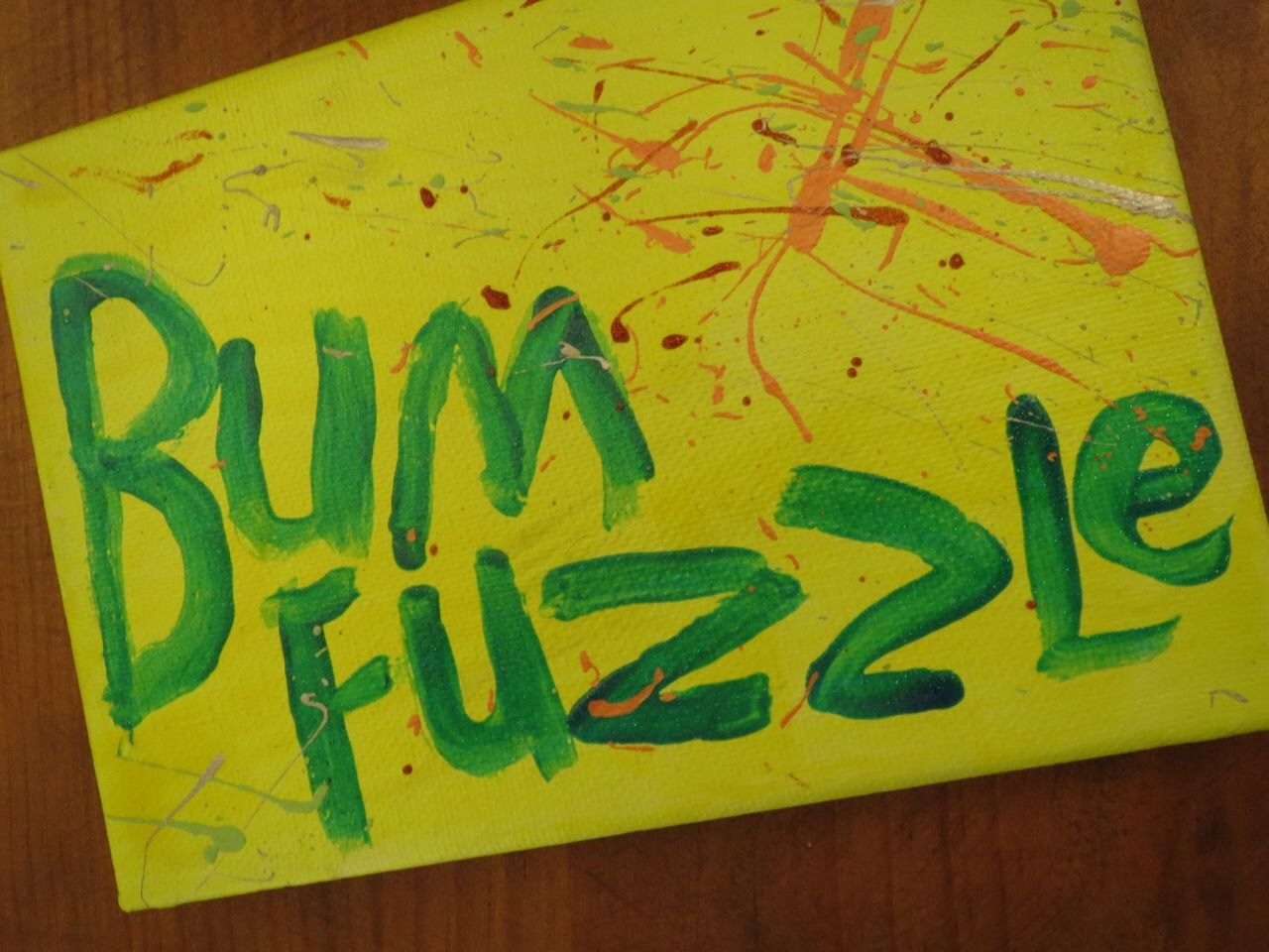 Bumfuzzle Small Word Art Painting Neon Yellow - Etsy