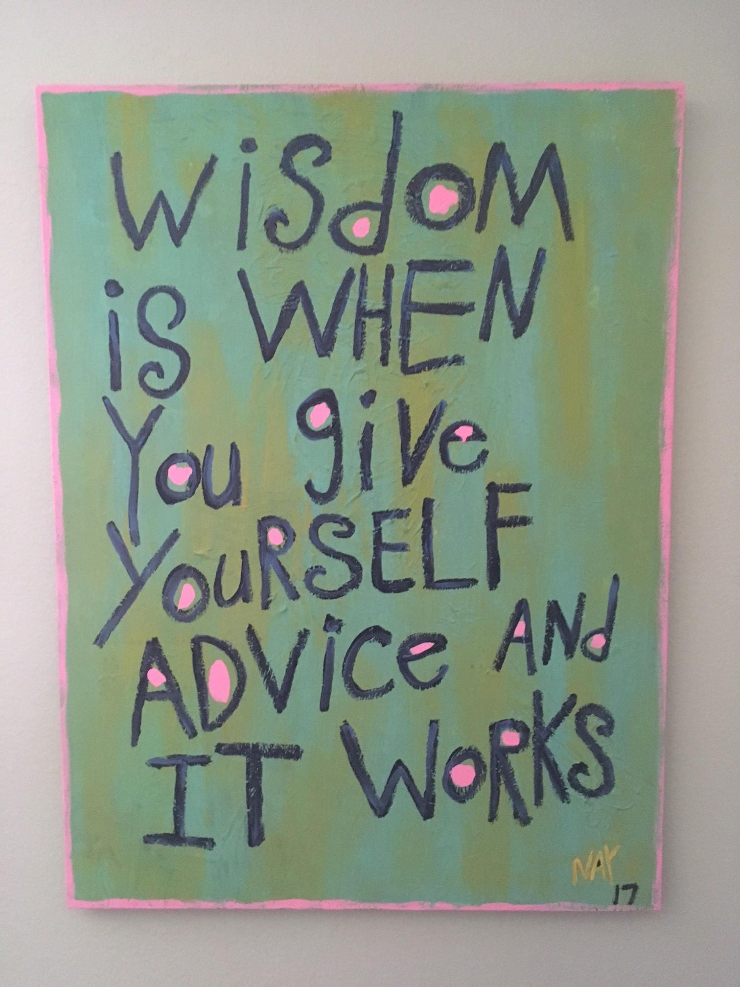 Word Art Painting Wisdom | Etsy