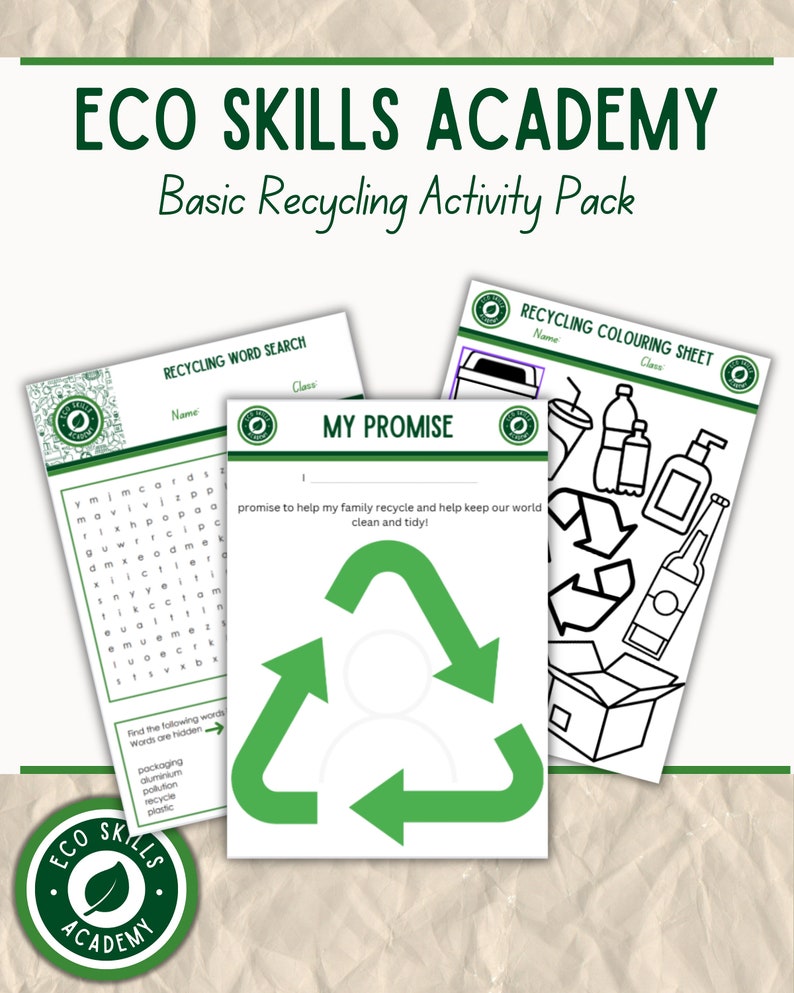 Recycling Activity Sheets - Etsy