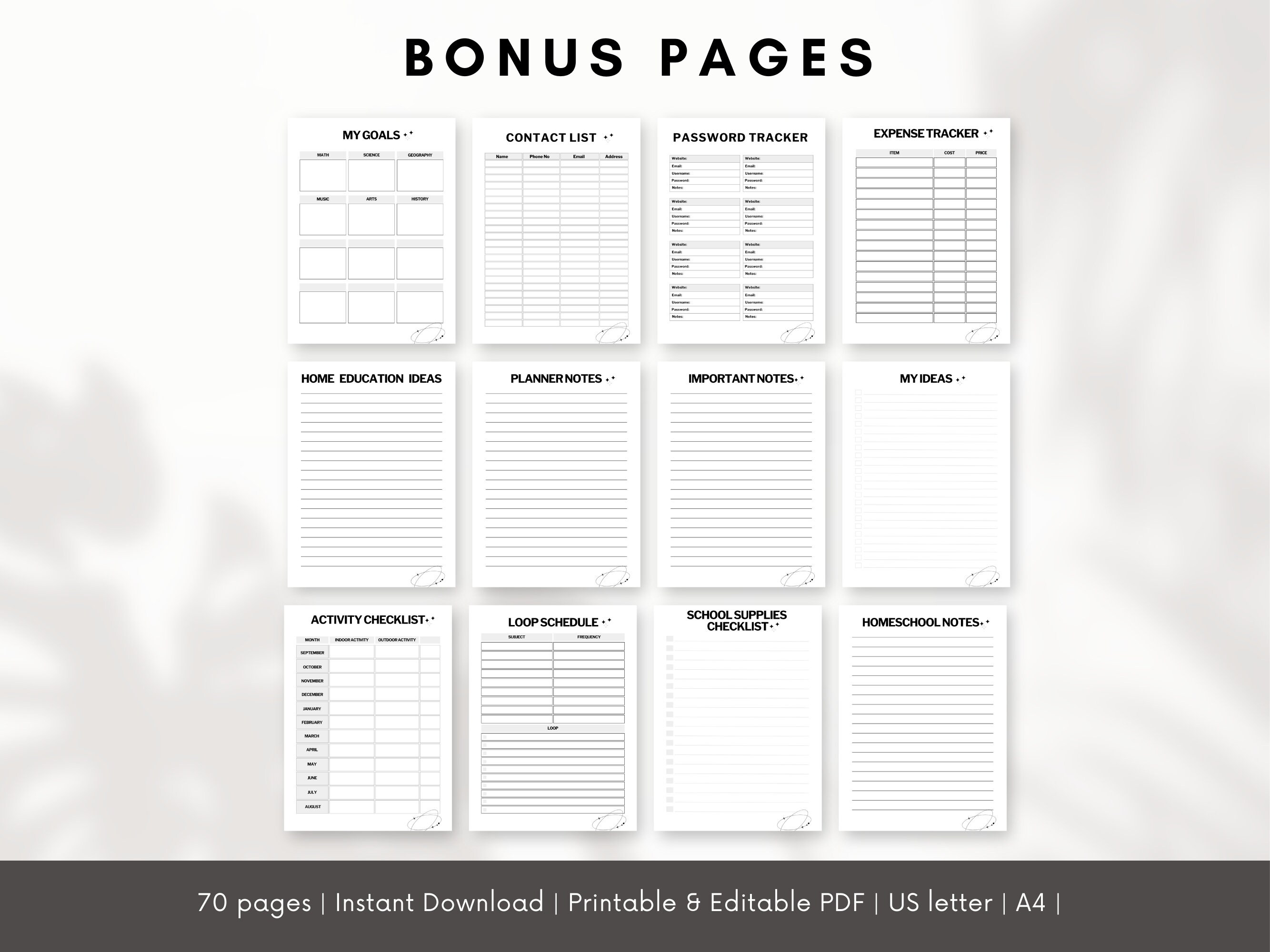 Homeschool Planner 2025 | Printable Homeschool Binder | Digital Lesson ...