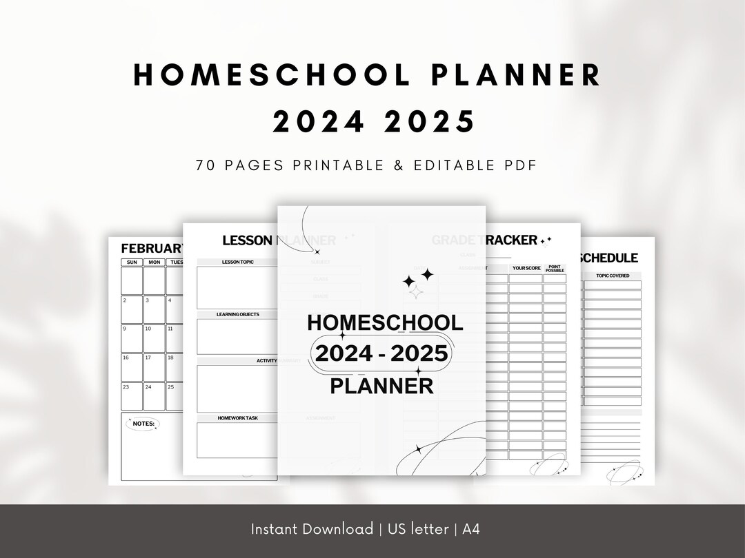 Homeschool Planner 2025 | Printable Homeschool Binder | Digital Lesson ...