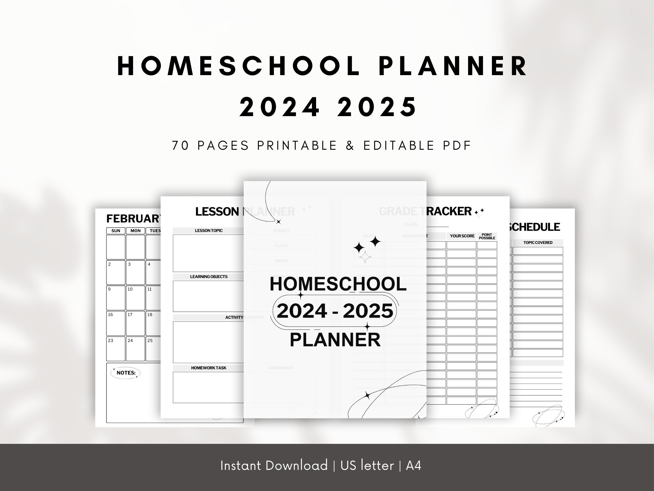Homeschool Planner 2025 | Printable Homeschool Binder | Digital Lesson ...